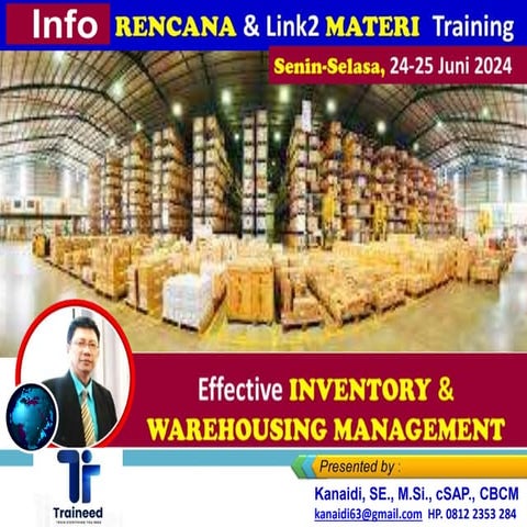 RENCANA (Online, 24-25 Juni) + Link2 MATERI Training_Effective INVENTORY & WAREHOUSING ...