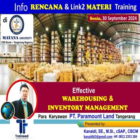 Inventory Management sebagai Alat Melakukan Cost Reduction_Training *COST REDUCTION (Pengurangan ...