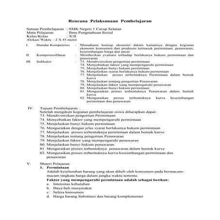 Rencana pelaksanaan pembelajaran | PDF