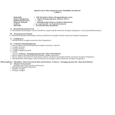 Rencana pelaksanaan pembelajaran | PDF