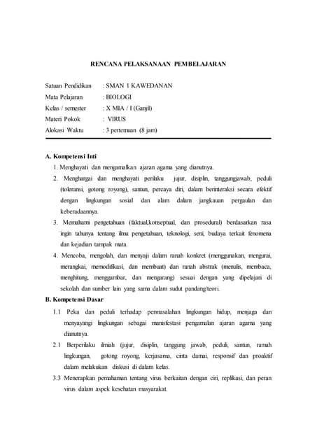 Format RPP Kurikulum 2013 | PDF