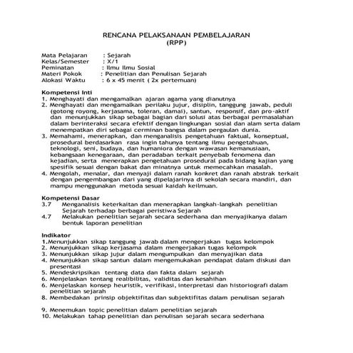 Rencana pelaksanaan pembelajaran | DOCX