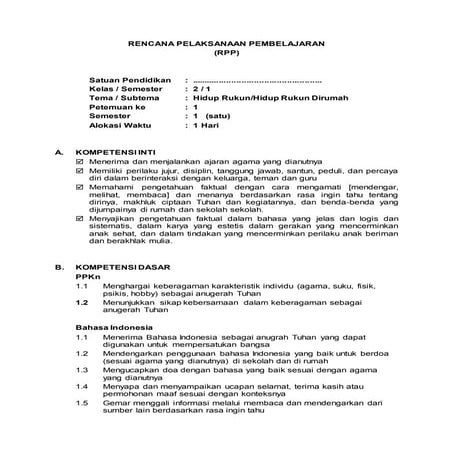 Rencana pelaksanaan pembelajaran | DOCX