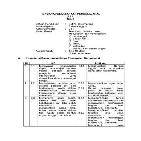 Rencana pelaksanaan pembelajaran | DOCX