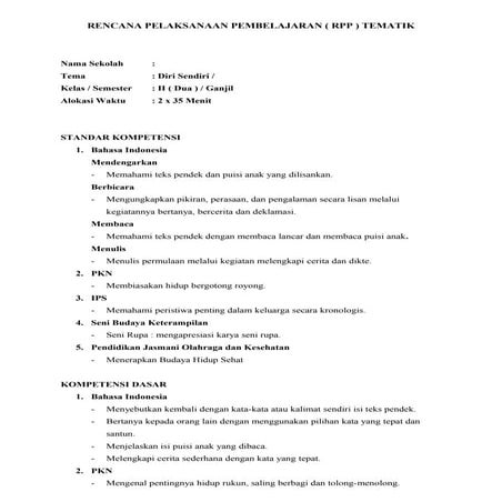 Rencana pelaksanaan pembelajaran | DOC