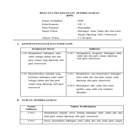 Rencana pelaksanaan pembelajaran (RPP) | DOCX