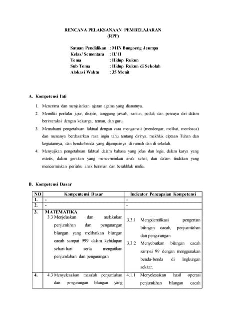 Rencana pelaksanaan pembelajaran | PDF