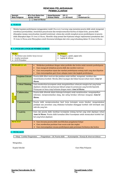Modul Ajar Akidah Akhlak Kelas 8 Fase D Kurikulum Merdeka | PDF