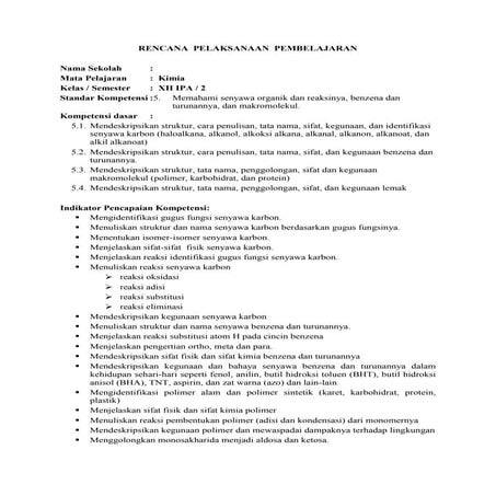 Rencana pelaksanaan pembelajaran | PDF