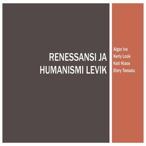 Renessansi Ja Humanismi Levik | PPT
