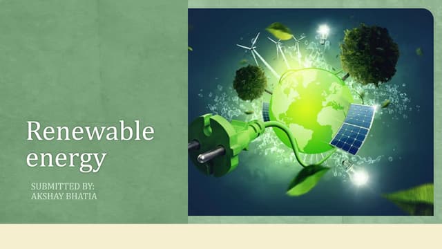 Renewable and Nonrenewable Energy Resources | PPT
