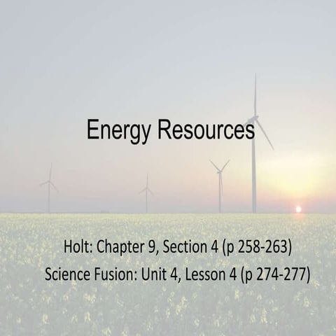 energy resources slides for ks3 students | PDF
