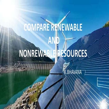 RENEWABLE AND NONRENEWANLE Resources PPt | PPTX