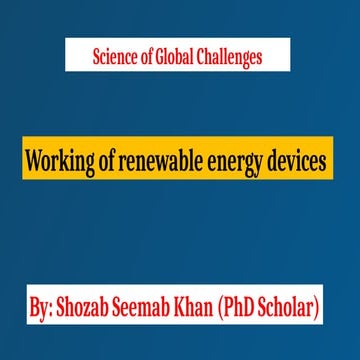 Renewable Device of Energy Production: Solar Cell | PPTX