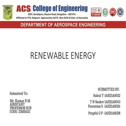 RENEWABLE_ENERGY for engineering students of vtu | PPT