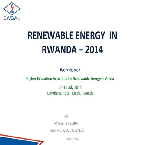 Renewable energy in Rwanda – 2014 | PPT