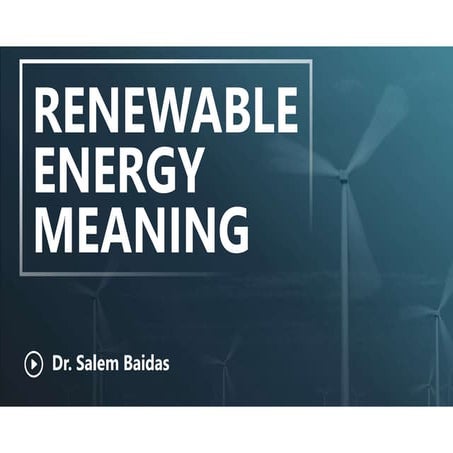 Renewable Energy Meaning | PDF