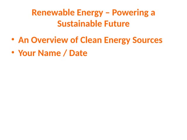Presentation renewable energy resources | PPTX