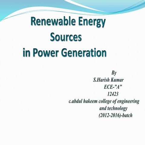 Renewable energy sources | PPTX