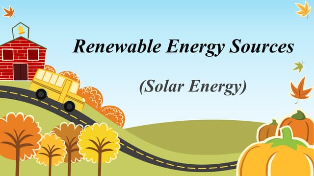Solar energy power point presentation | PPT