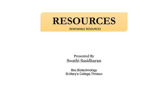 Presentation renewable energy resources | PPTX