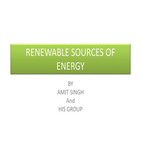 Renewable energy sources | PPTX