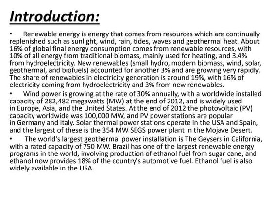 Renewable Energy Sources | PPT