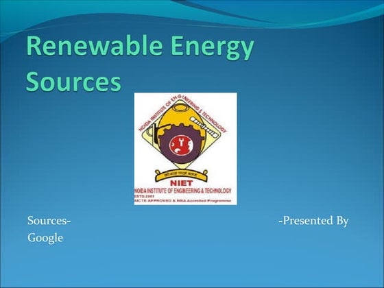 Renewable Energy Sources | PPT