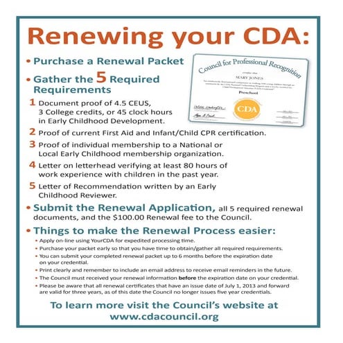 CDA Renewal flyer | PDF