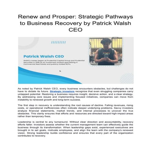 Renew and Prosper_ Strategic Pathways to Business Recovery by Patrick ...