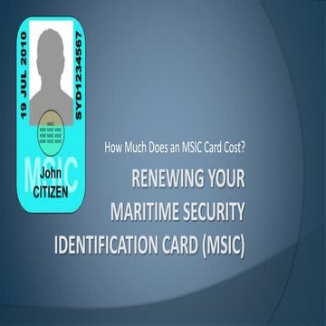 How Much Does an MSIC Card Cost? | PPT