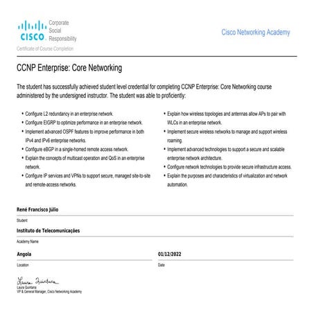Cisco CCNA ITN (Introduction to Networks) - Certification