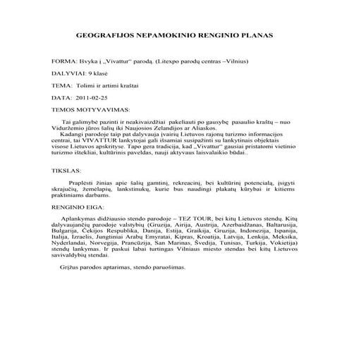 Nepamokinio renginio planas | DOC