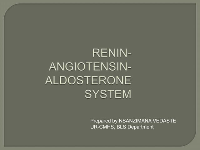 Renin angiotensin aldosterone system | PPTX | Heart and Cardiovascular Diseases | Diseases and ...