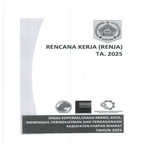 Renja_Diskop_2025 Kabupaten Pakpak Bharat | PDF