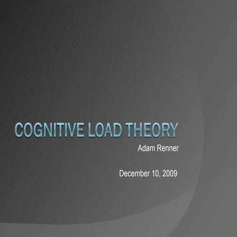 Cognitive Load Theory | PPT
