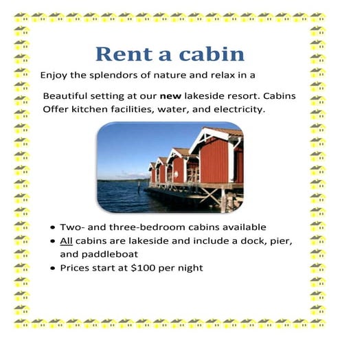 Rent a cabin | DOCX