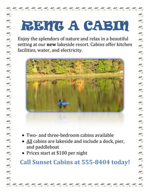 Rent a cabin | PDF