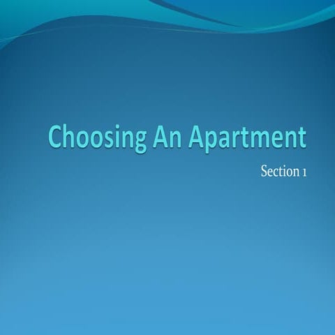 Renting your first apartment | PPT