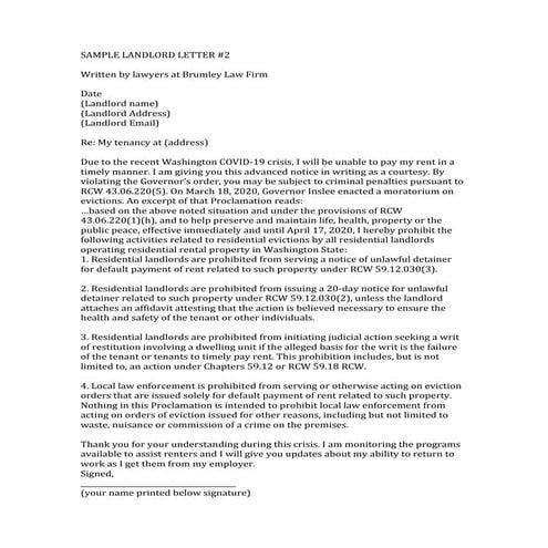 Rent strike letter #2 | PDF