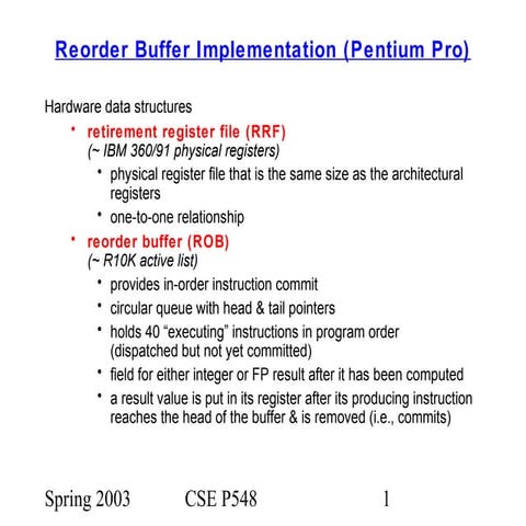 Reorder buf | PPT