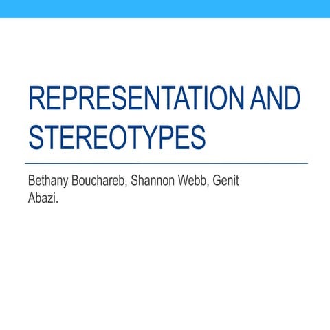 Stereotyping In Mass Media | PPTX