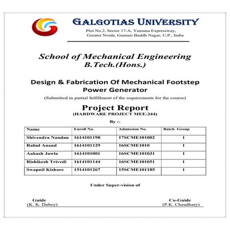 : Power Generation by Footstep | PDF