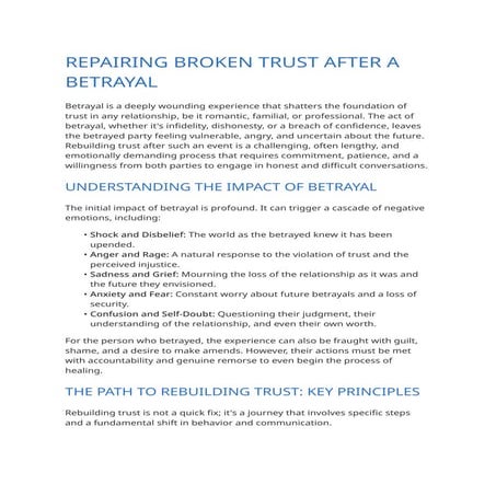 How to Repair Broken Trust After Betrayal | Steps to Heal a ...