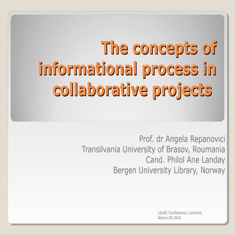 The concepts of informational process in collaborative projects ...