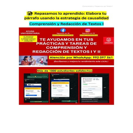 📝 Repasamos lo aprendido Elabora tu párrafo usando la estrategia de ...
