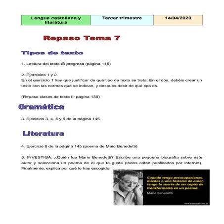 Repaso 2 eso lc 14 abril | PDF | Books and Literature