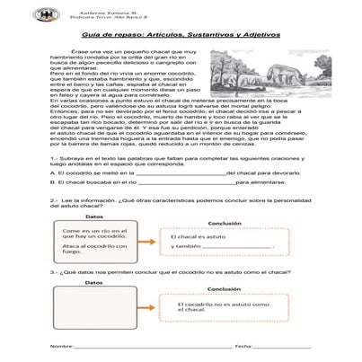 Articulos, adjetivos y sustantivos | DOCX