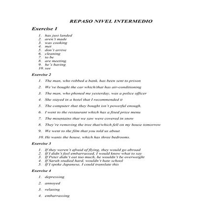 Repaso nivel intermedio | PDF