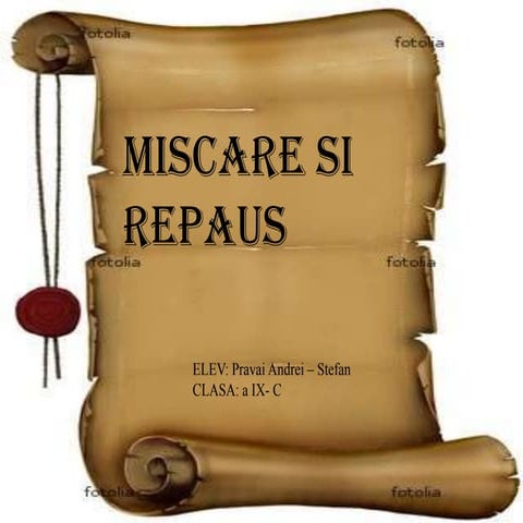 Repaus si miscare | PPTX